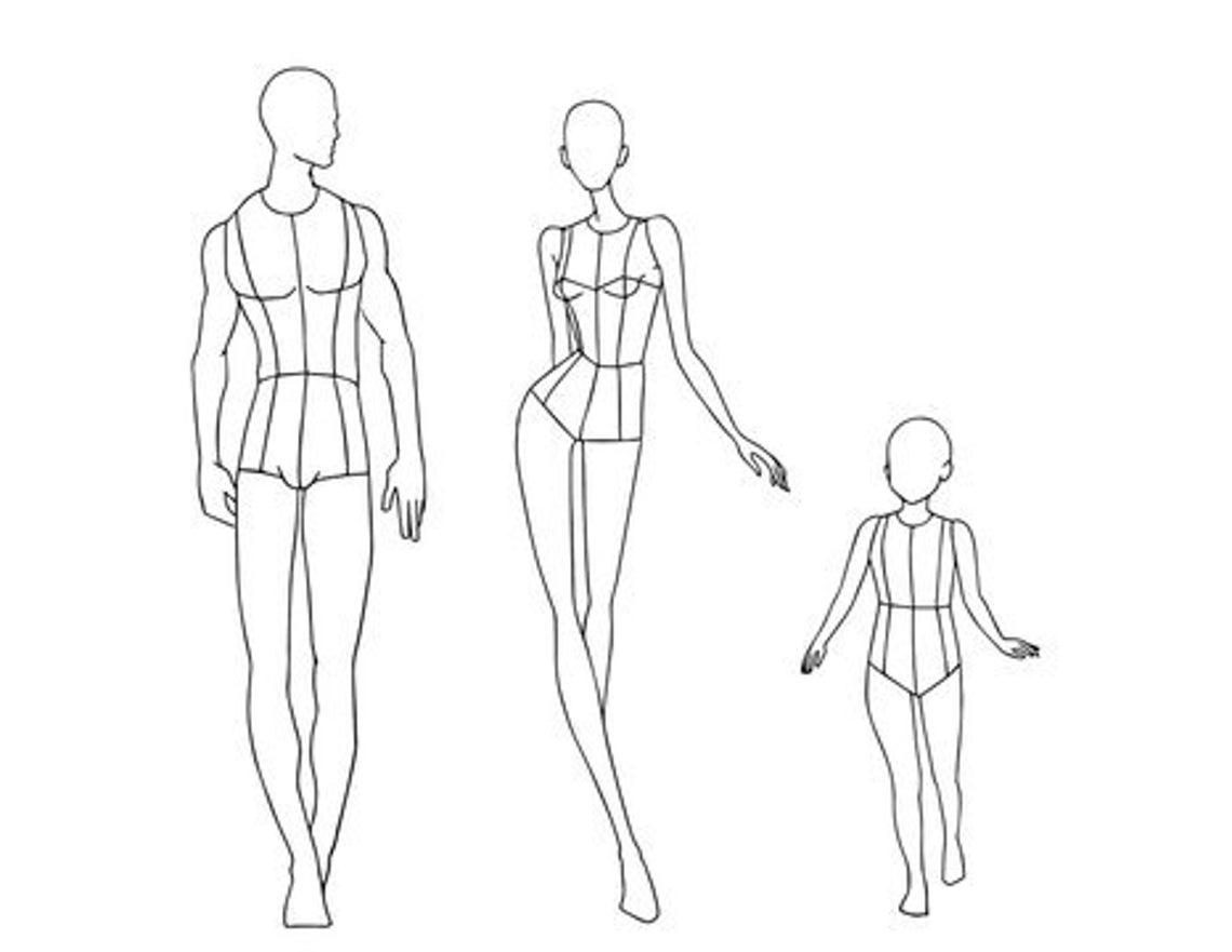 FASHION DESIGN CROQUIS Fashion Template Woman's Silhouette Clothing ...