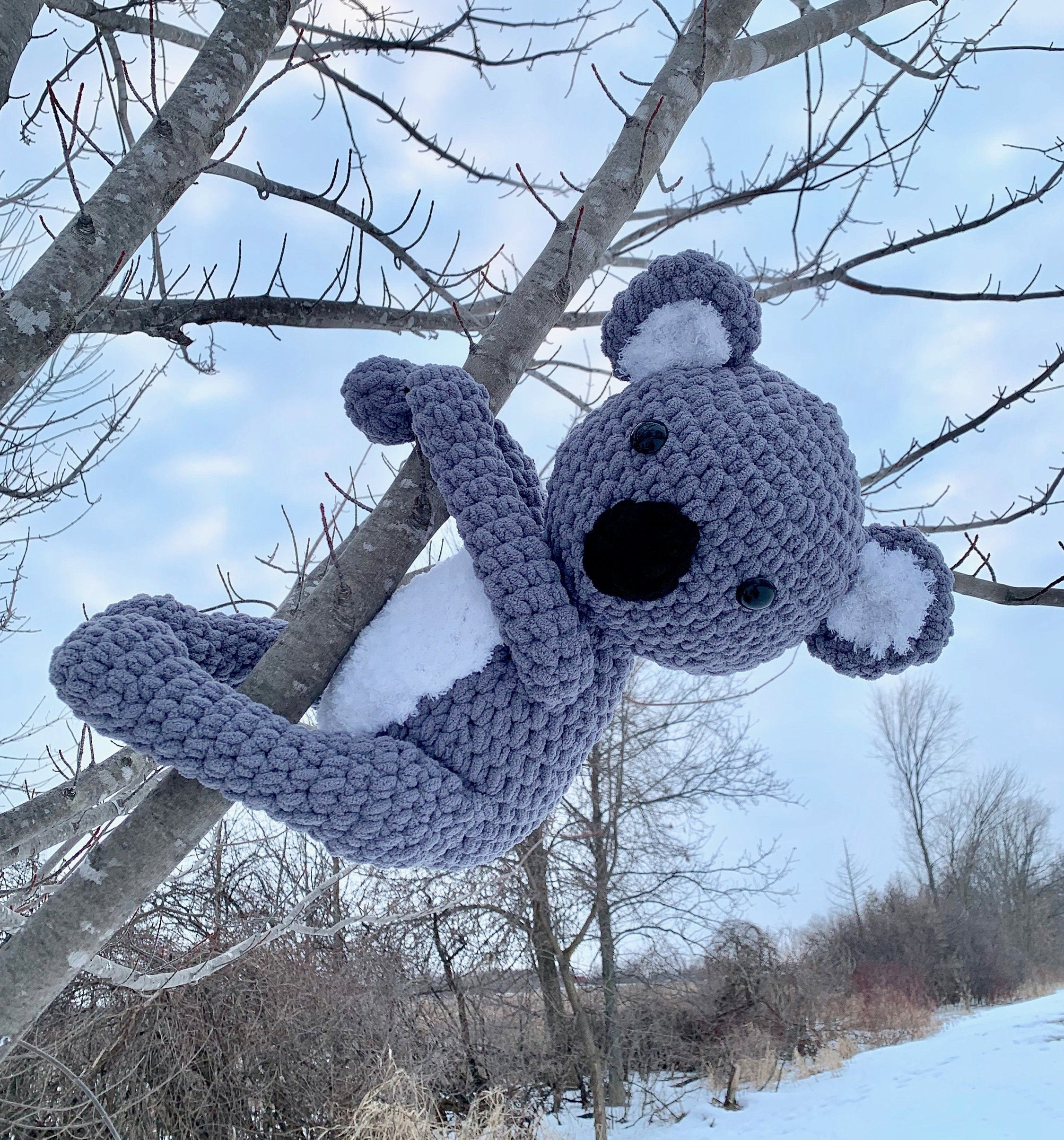 PDF Pattern Koala Bear Crochet Pattern | Bernat Blanket Yarn Stuffed ...