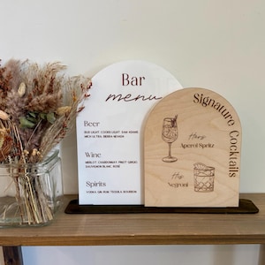 Arch Wedding Bar Menu Sign | Signature Cocktails | Wedding Signage ...