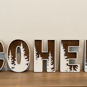 Forest Letters | Woodland Nursery | Nursery Decor | Custom Letters ...