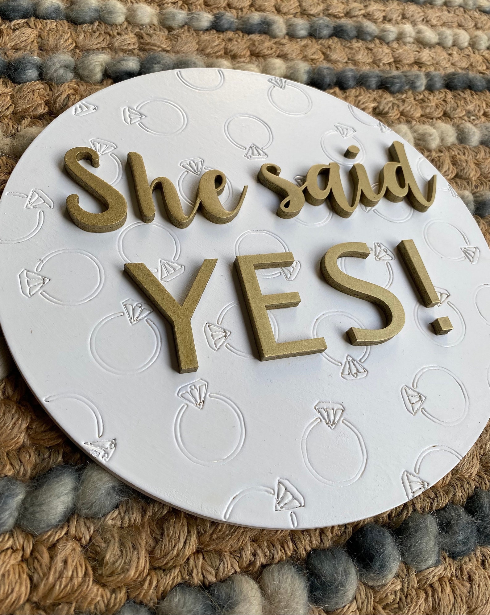 She Said Yes Wood Sign | Engagement Gift | Engagement Photo Prop | She ...