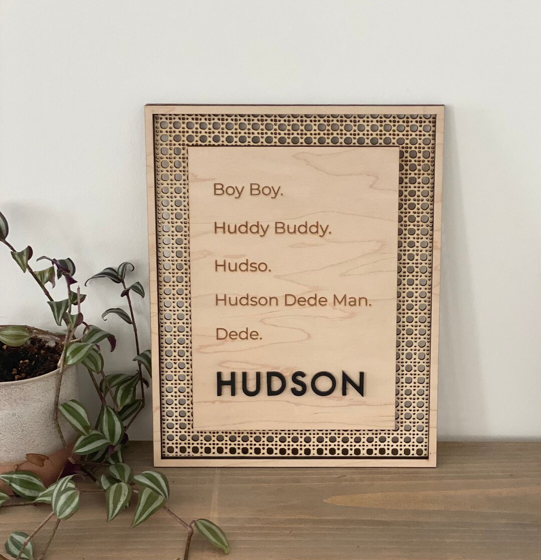 Custom Nickname Sign | Baby Nicknames | Rattan Nursery Sign | Boho ...