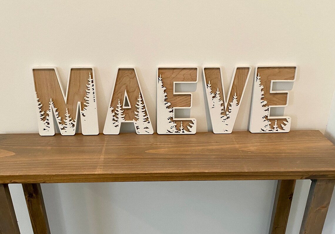 Forest Letters Woodland Nursery Nursery Decor Custom - Etsy