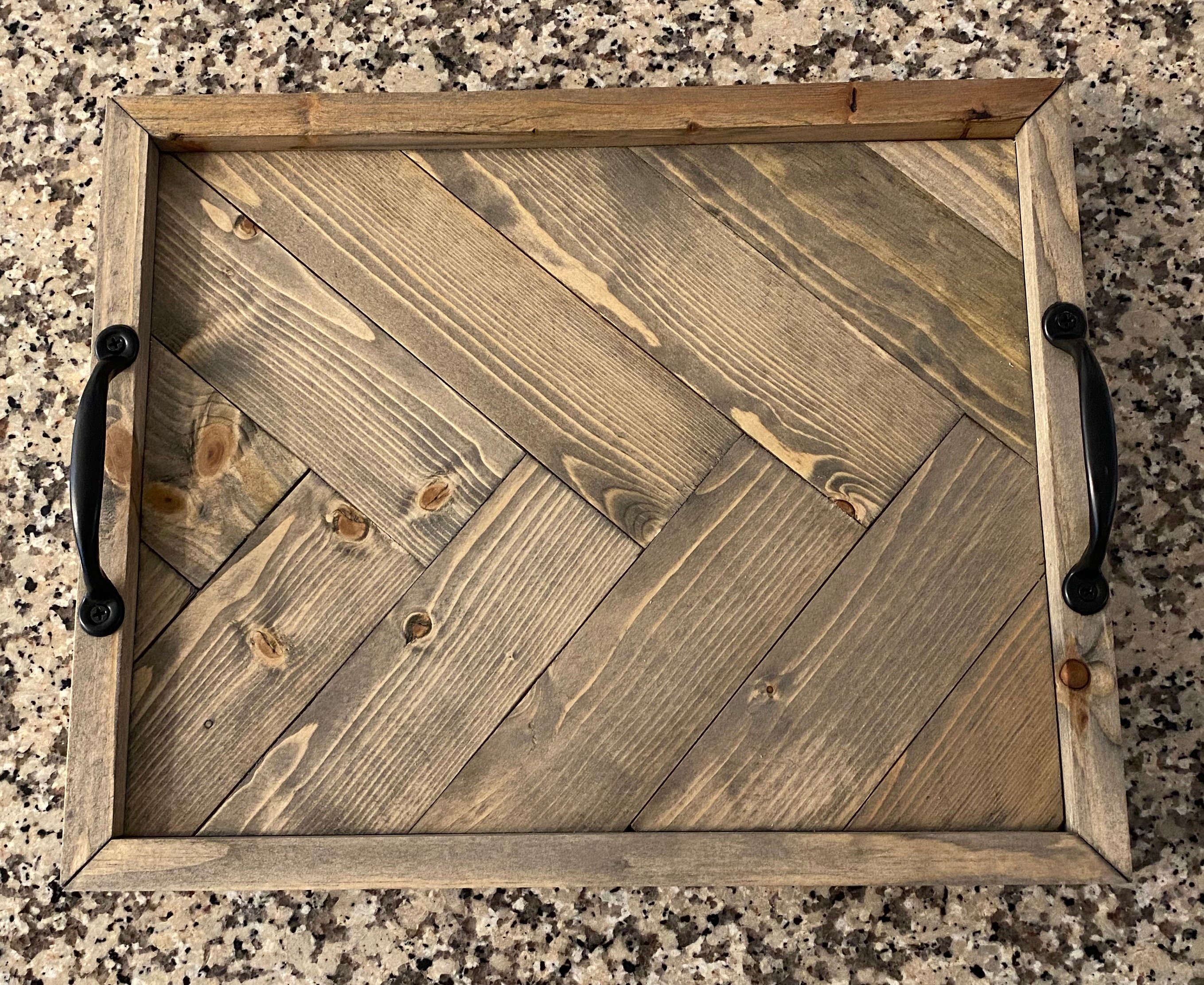 Chevron Wooden Serving Tray Farmhouse Kitchen Decor wooden - Etsy