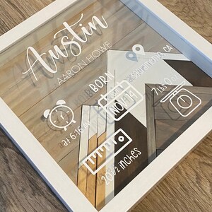Birth Stat Frame | Newborn Birth Stat | Mountain Birth Stat Frame ...