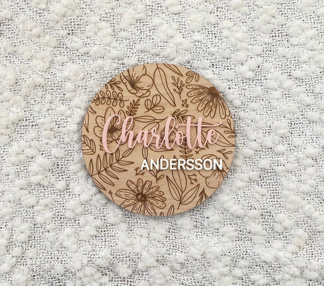 Personalized Floral Name Sign | Nursery Name Sign | Baby Announcement ...