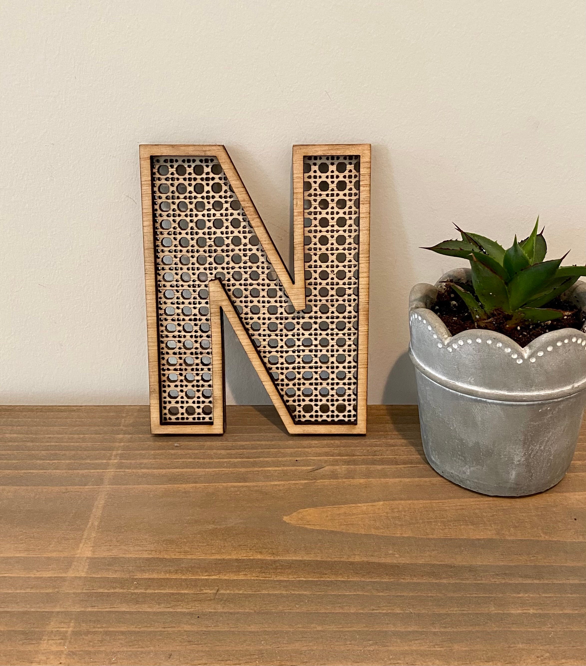Rattan Letters Cane Letters Boho Nursery Decor Neutral - Etsy