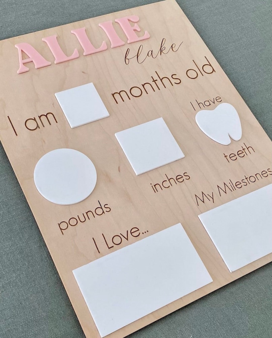 Baby Milestone Board Reusable Dry Erase Milestone Board Personalized ...