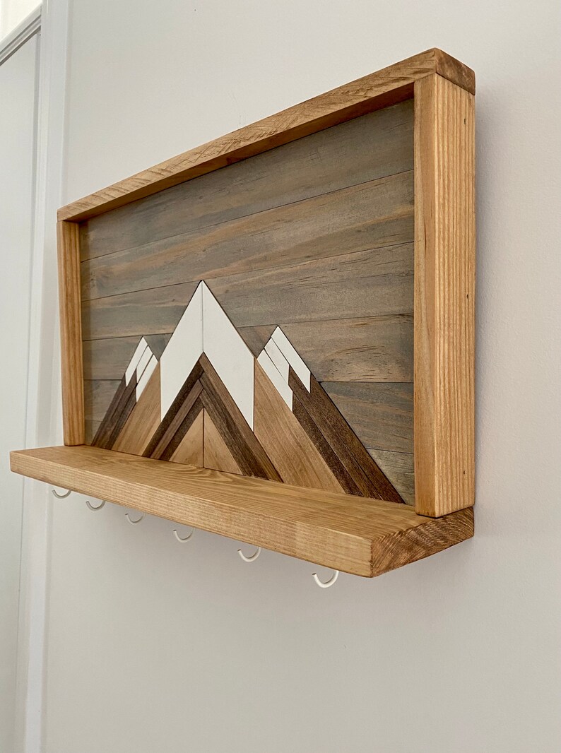 Mountain Key Holder With Ledge Entry Way Decor - Etsy