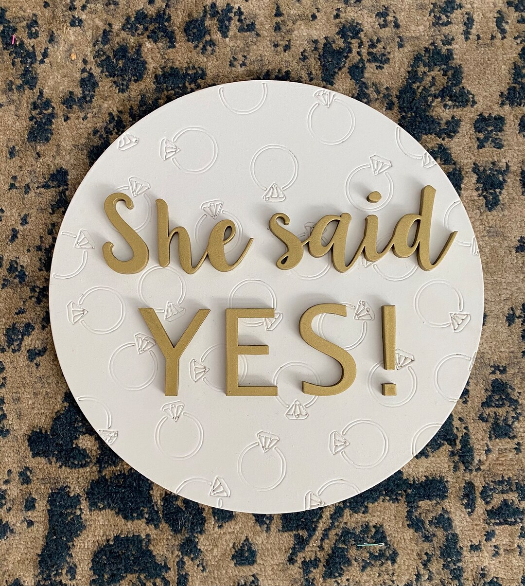 She Said Yes Wood Sign | Engagement Gift | Engagement Photo Prop | She ...