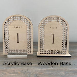 Rattan Table Numbers | Boho Arch Table Numbers | Wedding Table Number ...