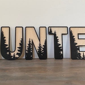 Forest Letters | Woodland Nursery | Nursery Decor | Custom Letters ...