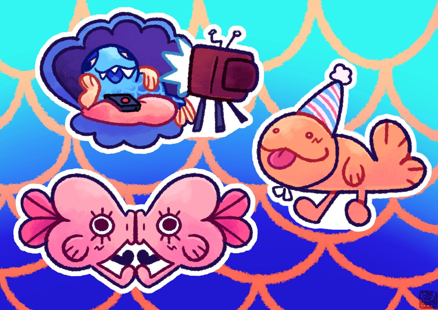 Fishy Sticker Set - Etsy