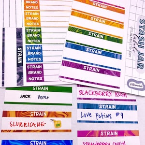 Stash Jar Labels || Blank Strain Labels for Weed Jar Container ...