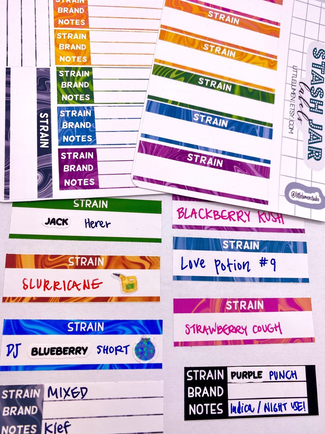 Stash Jar Labels || Blank Strain Labels for Weed Jar Container ...