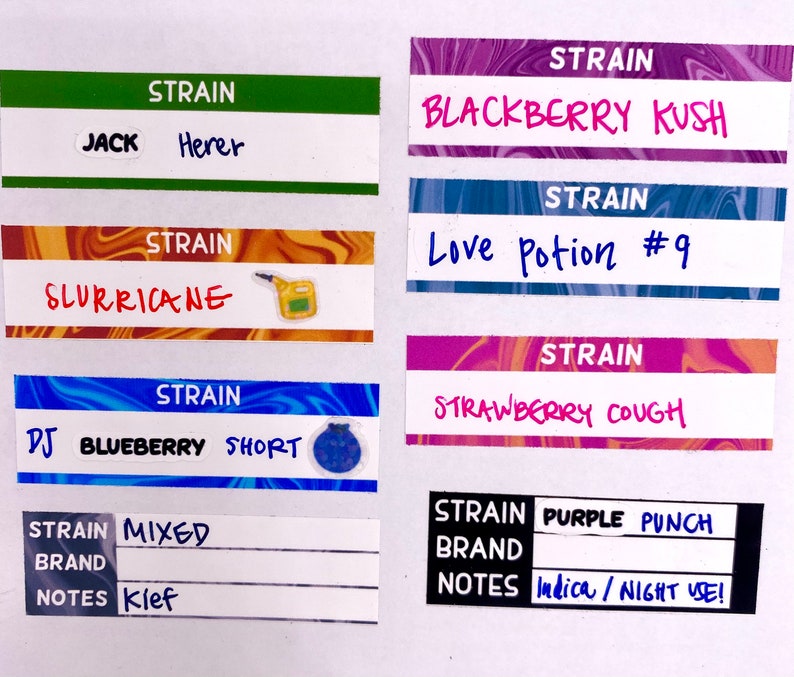 Stash Jar Labels || Blank Strain Labels for Weed Jar Container ...