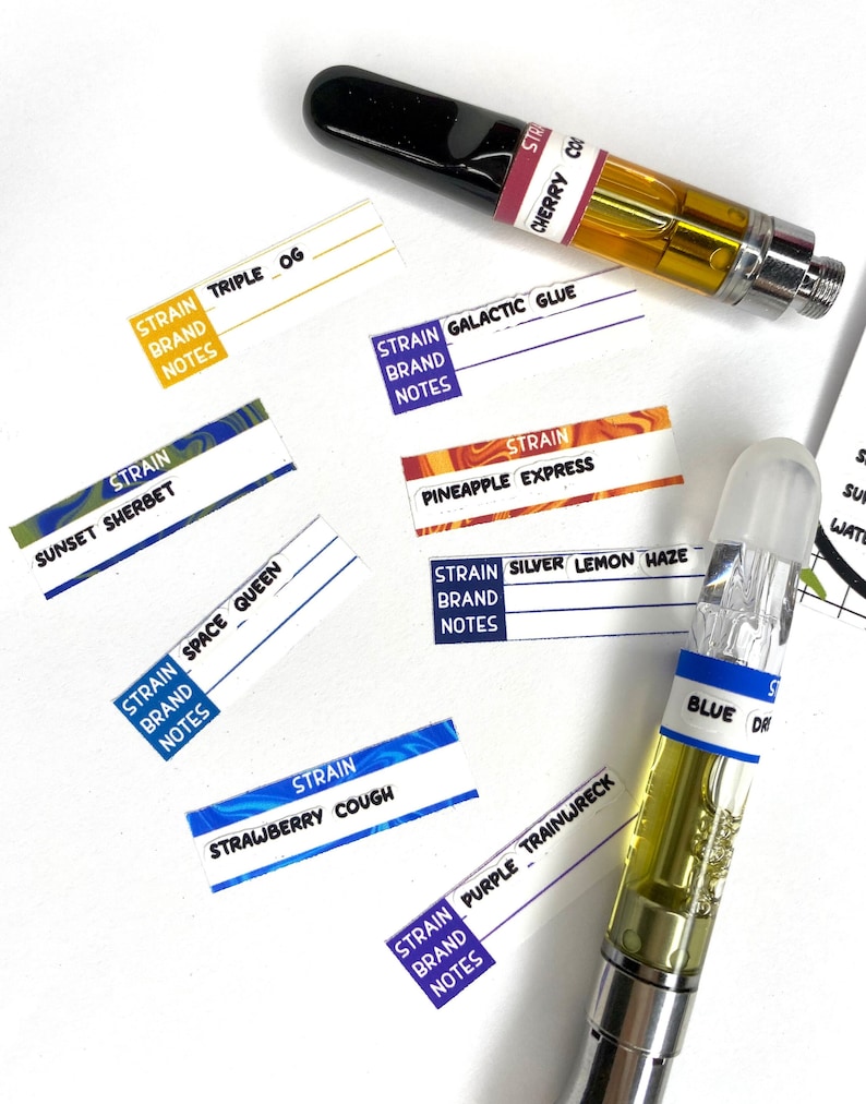 Weed Strain Name Stickers - Cartridge Compatible || Popular Strain ...