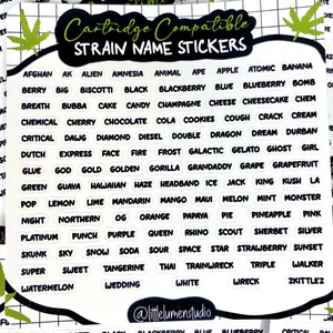 Weed Strain Name Stickers - Cartridge Compatible || Popular Strain ...