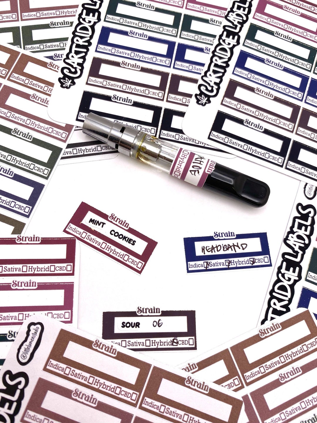 Dab Cartridge Labels || Style 4 || 420 Oil Pen Labels for Carts 710 ...