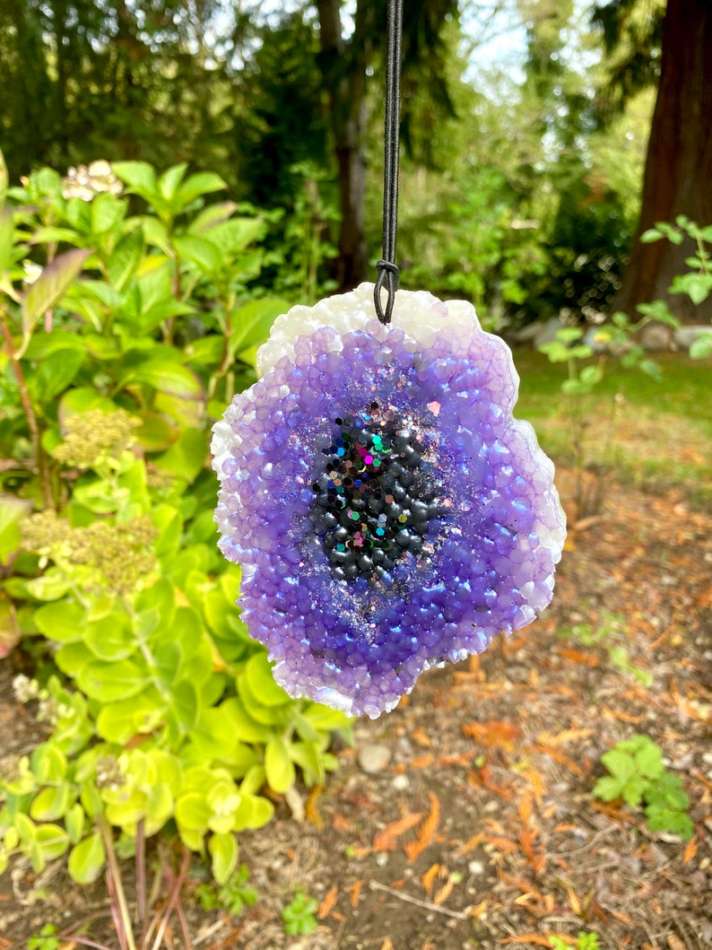 Custom Amethyst Crystal Geode Agate Aroma Bead Car Freshie - Etsy