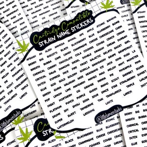 Weed Strain Name Stickers - Cartridge Compatible || Popular Strain ...