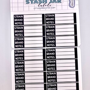 Stash Jar Labels || Blank Strain Labels for Weed Jar Container ...