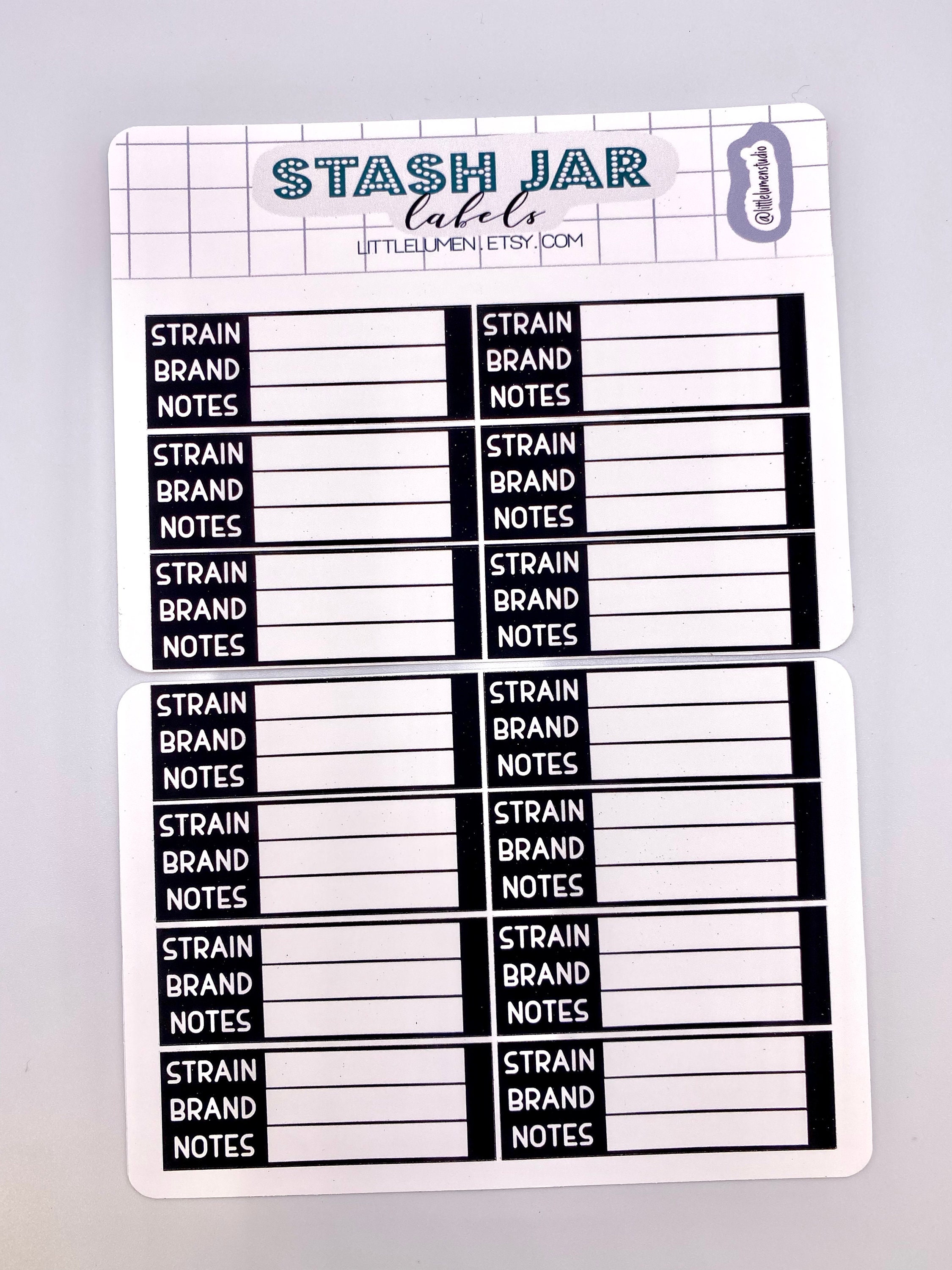 Stash Jar Labels Blank Strain Labels for Weed Jar Container - Etsy