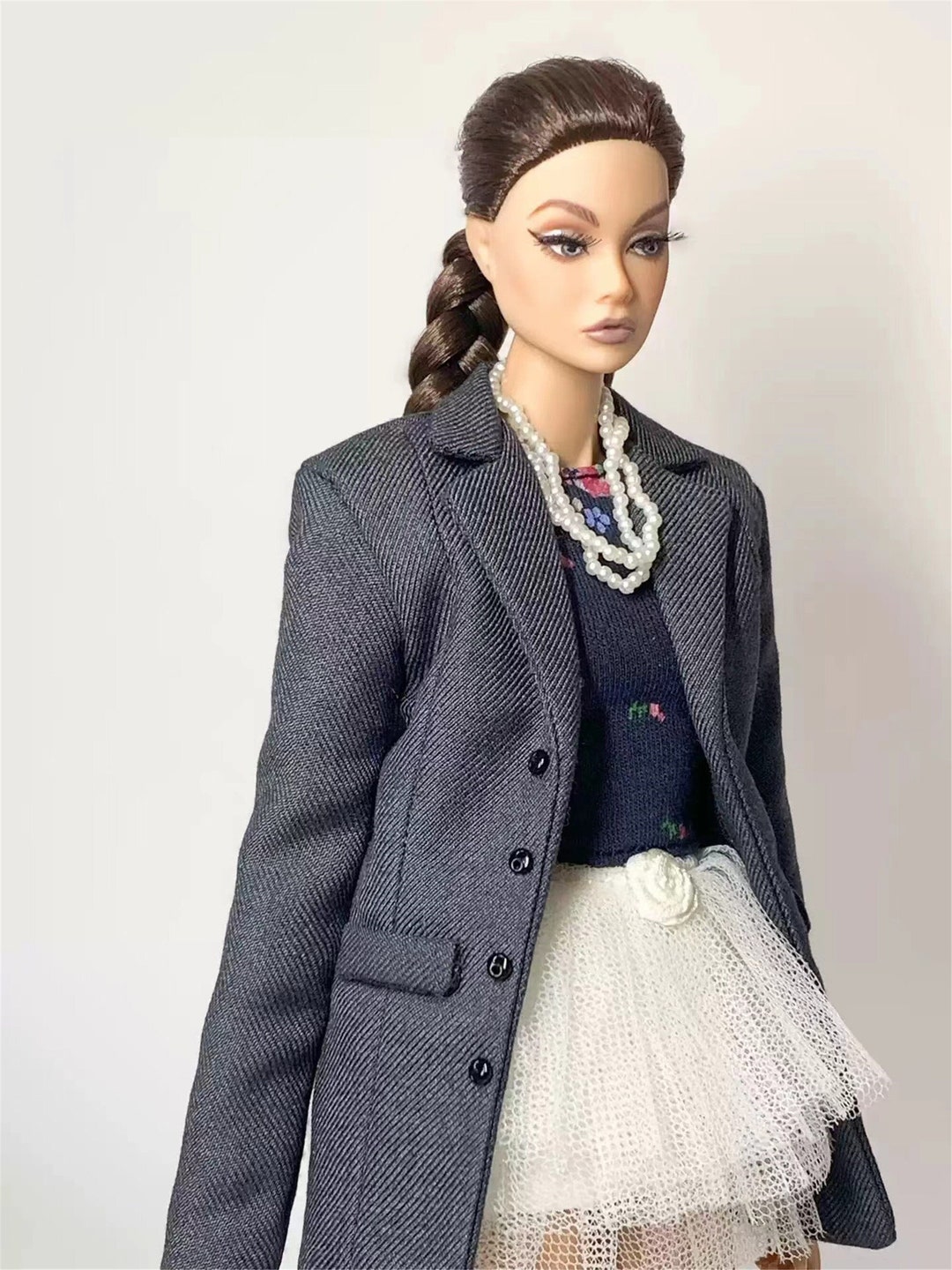 New Design Miniature Doll Blazer Doll Shirt Doll Tutu Skirt for 1/6 Scale Fashion Royalty FR2 ...