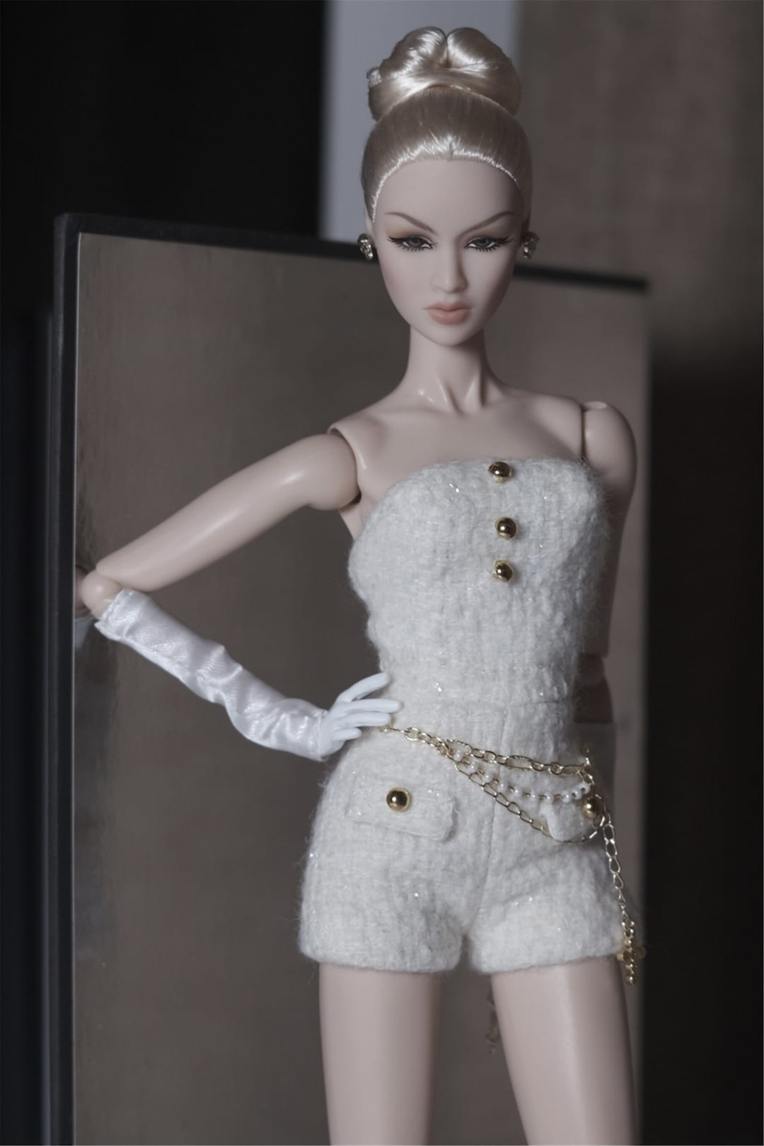 NEW Design Miniature Doll Dress 100% Handmade Doll Bodysuit Tweed ...