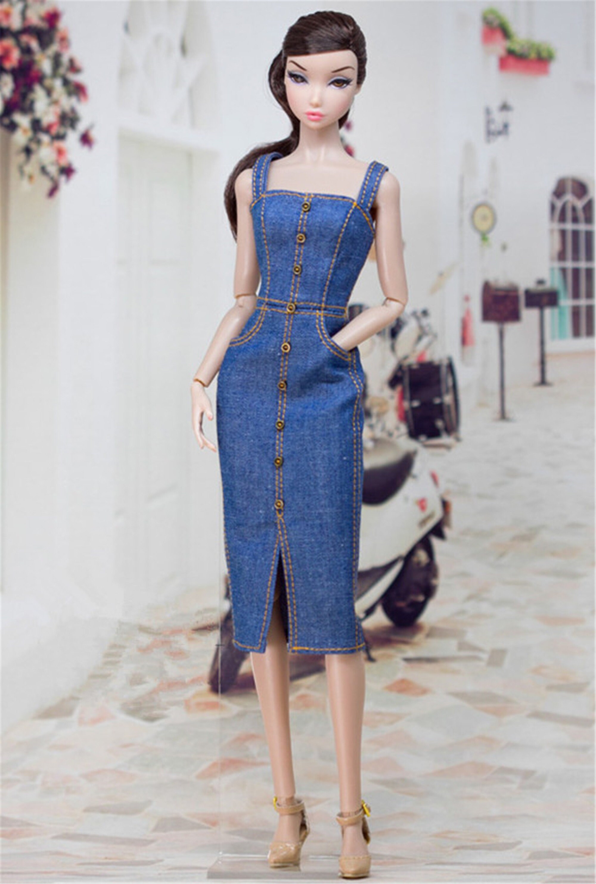 CUSTOM SIZE Doll Dress Doll Clothes Doll Long Denim Skirt for - Etsy