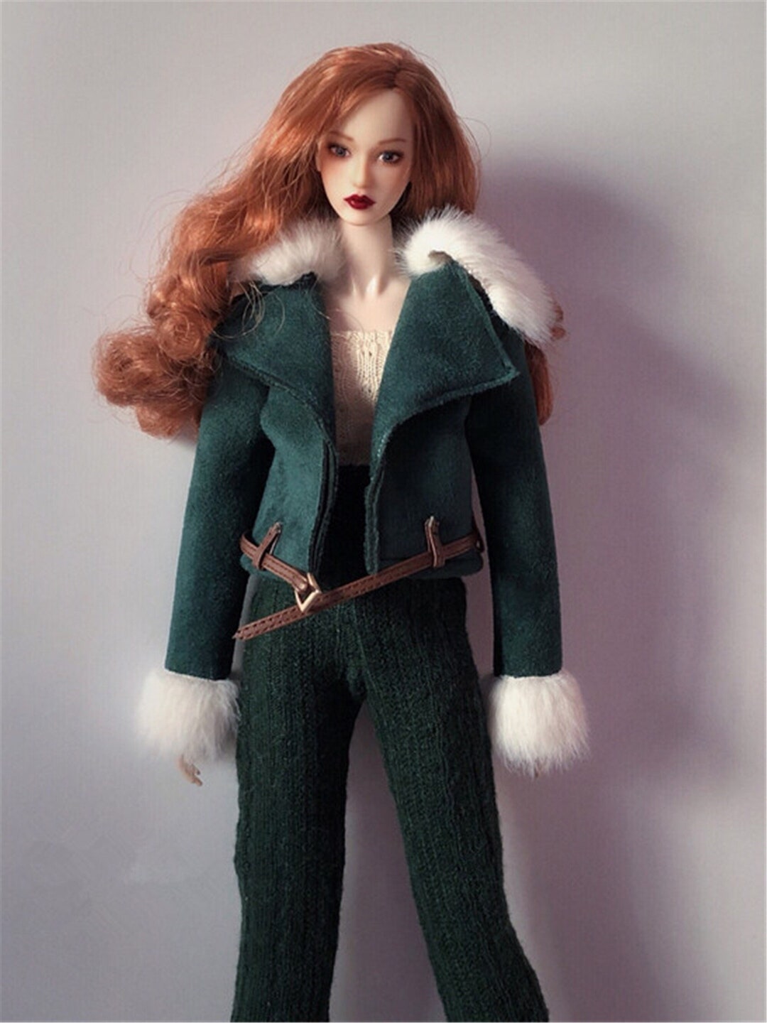 NEW Design Miniature Doll Dress Doll Green Coat With Belt for Integrity ...