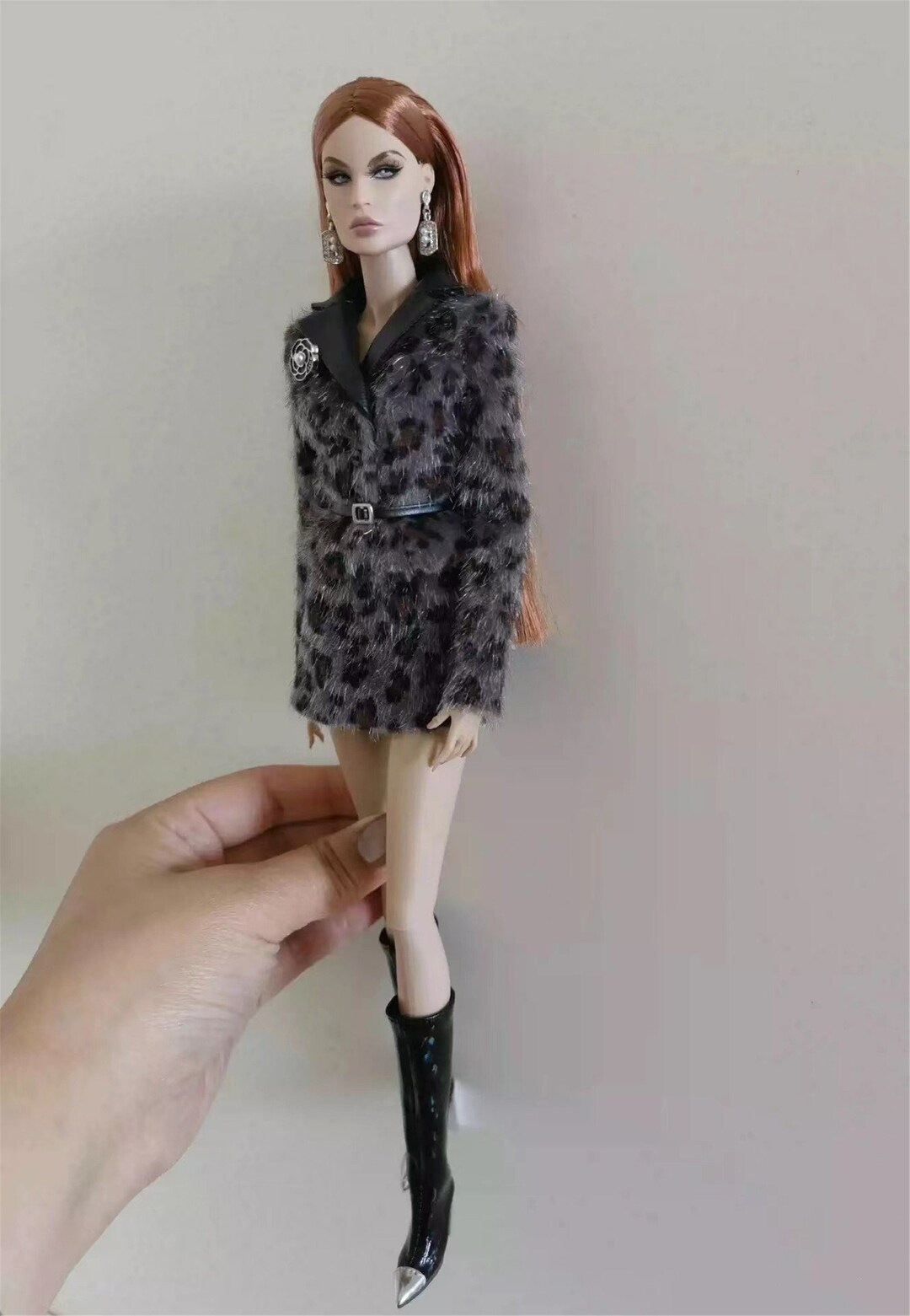 Neues Design Miniatur Puppe Kleid Set Puppe Leopard Jacke Rock Puppe ...