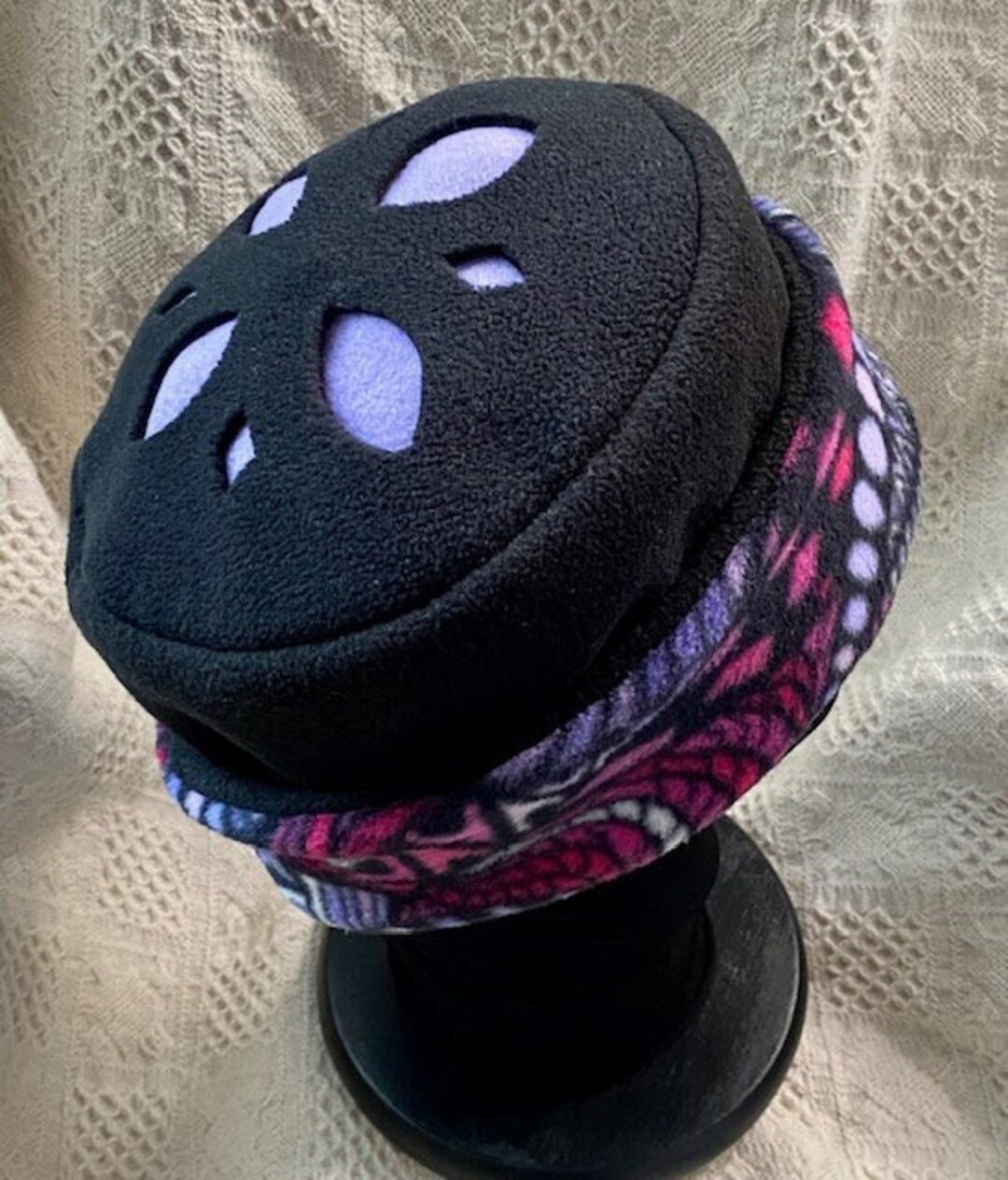 Purple, Pink, and Black Zentangles Hat With Cut-out Design - Etsy