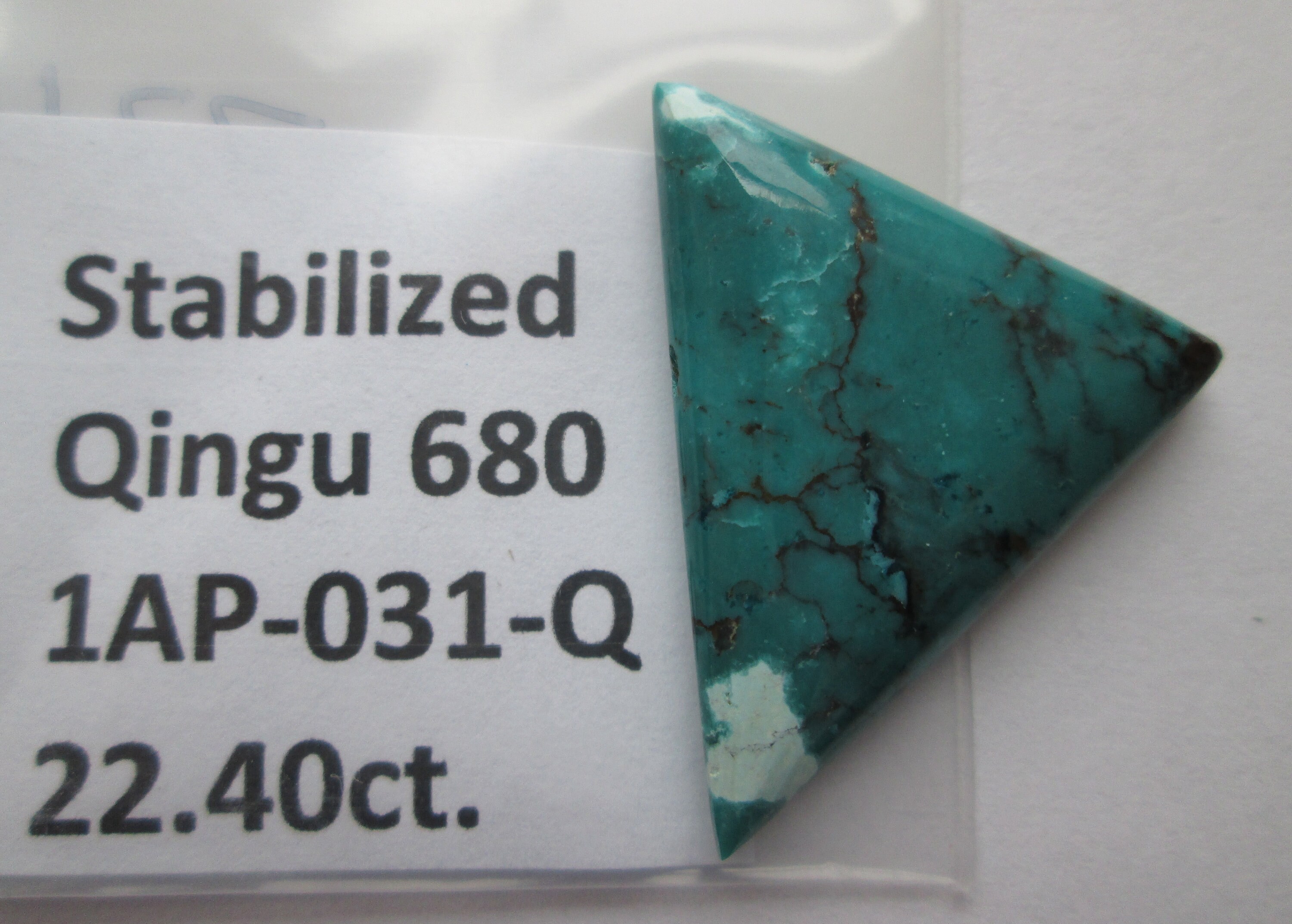 22.40 Ct. Stabilized Qingu 680 Turquoise Cabochon Gemstone, 1AP 031 ...