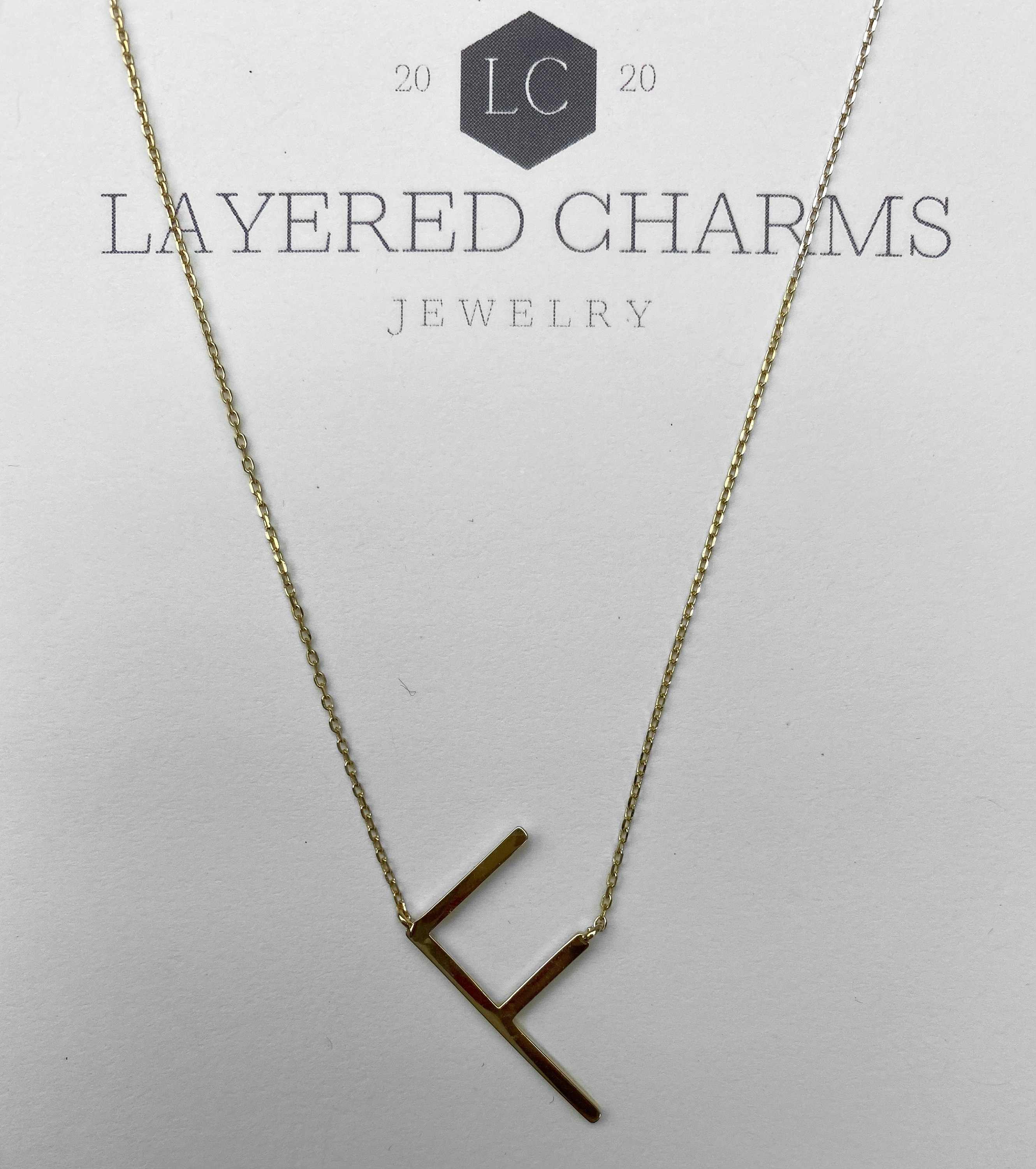 14K Gold Initial Necklace | Etsy