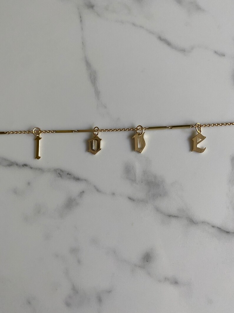 14K Gold Initial Charm | Etsy