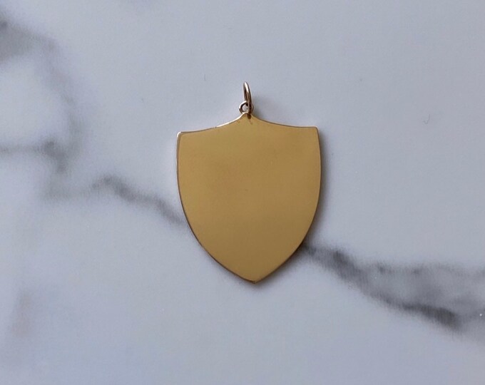 Genuine SOLID 9K 9ct YELLOW GOLD Fob Shield Pendant - Etsy Australia