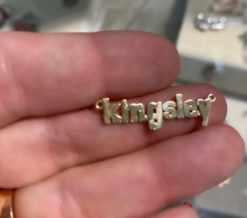 14K Gold Custom Name Plate - Etsy