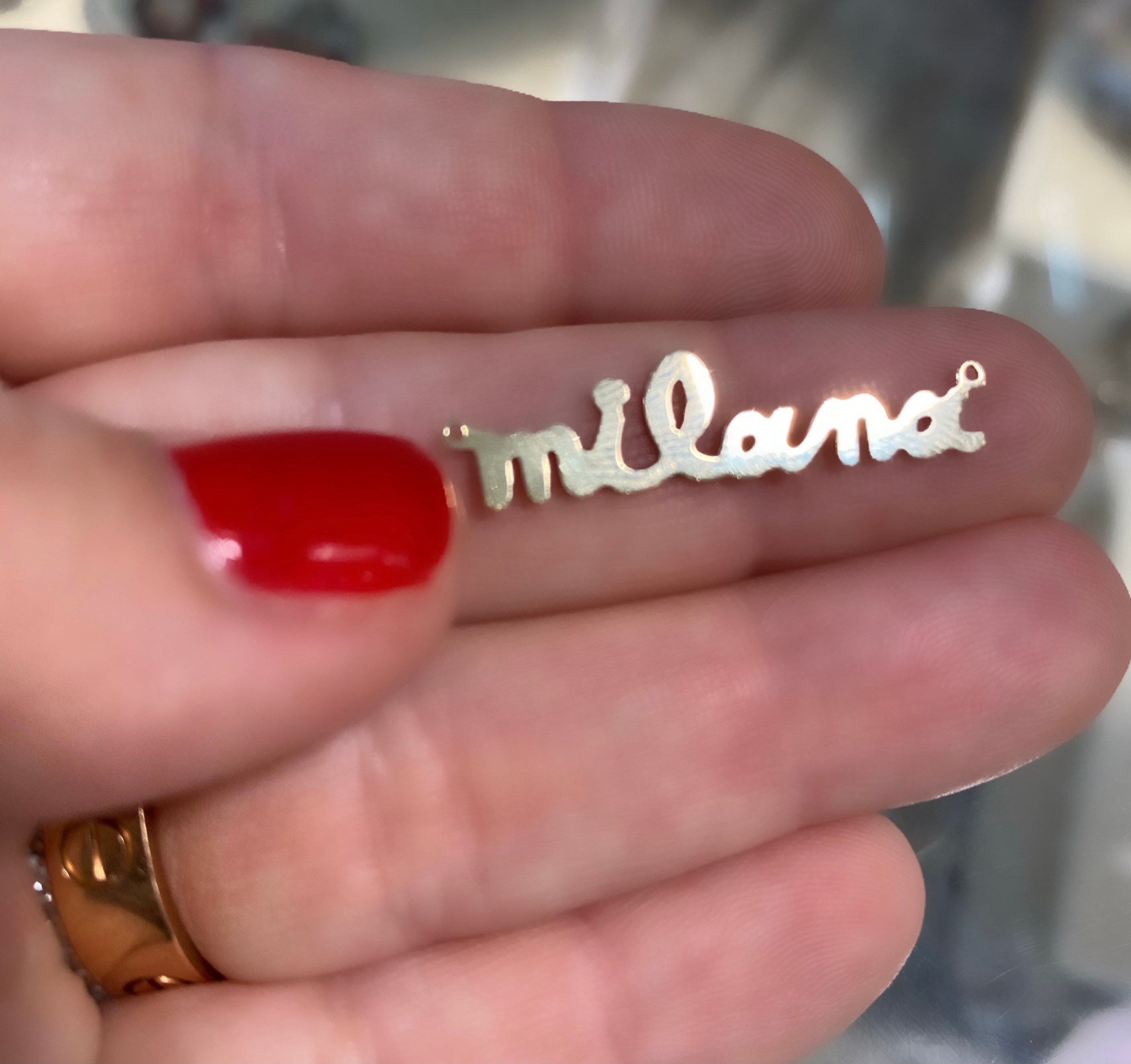 14K Gold Custom Name Plate | Etsy