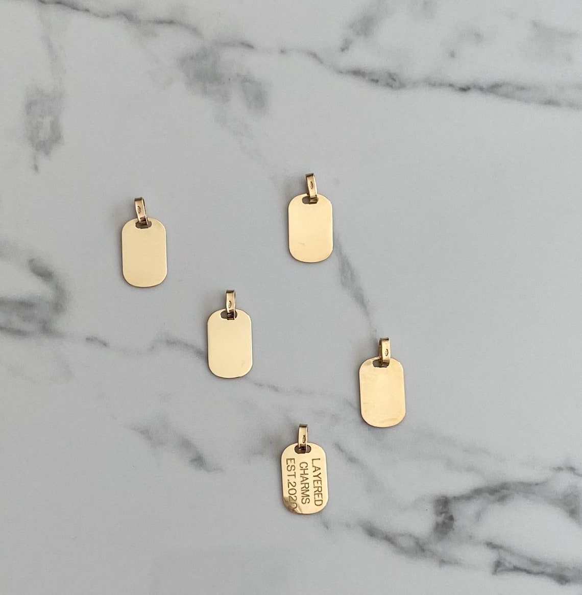 14K Gold Dog Tag - Etsy