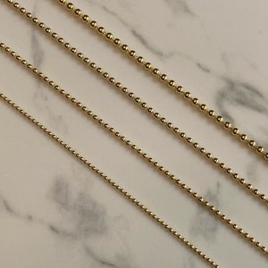 14K Yellow Gold Ball Chain - Etsy