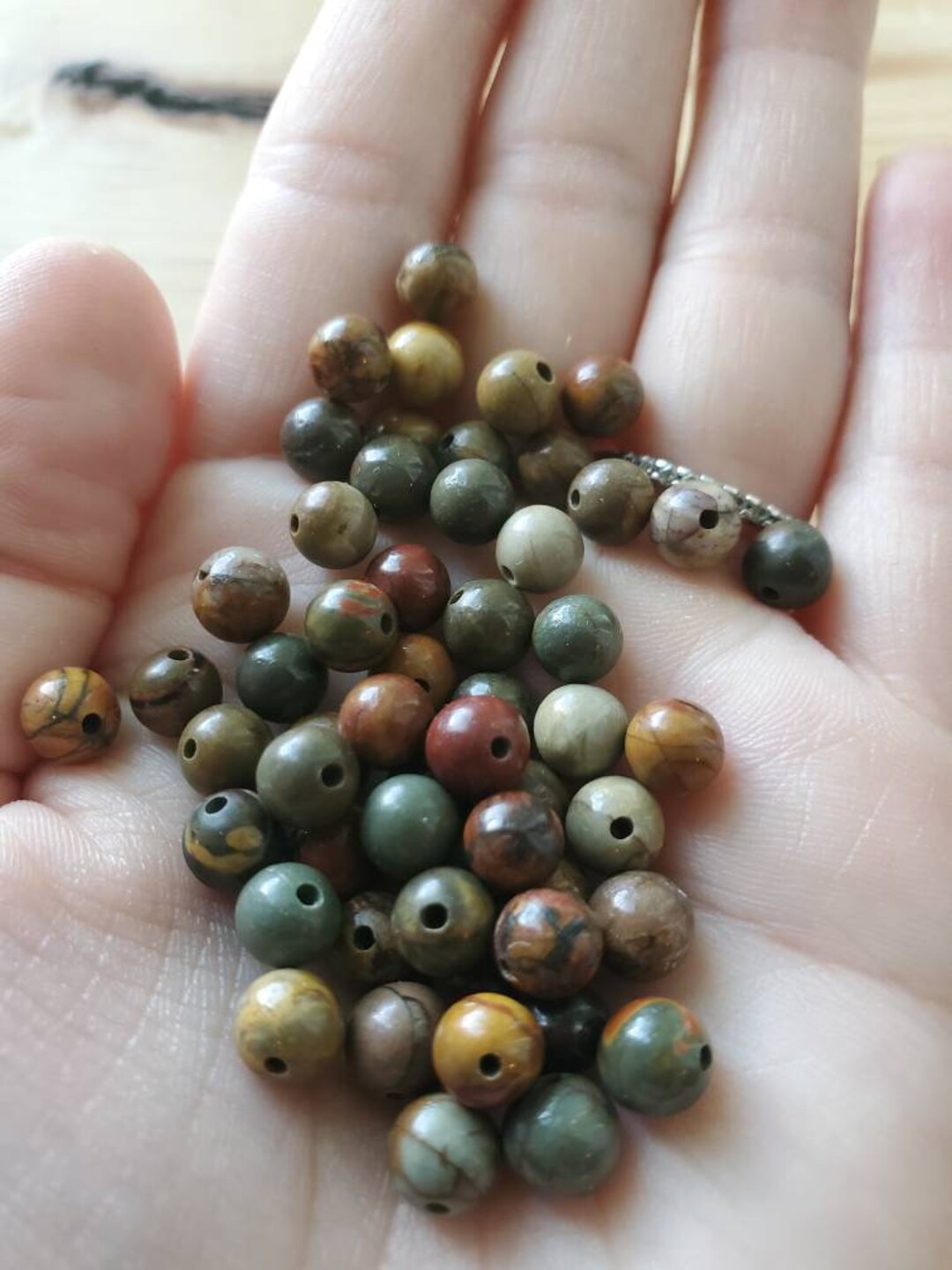 6mm Apple Jasper Round Beads 124 Piece Loose Beads Small Round Jasper ...