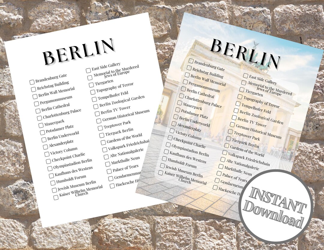 Berlin Bucket List of Must-see Sites - Travel Bucket List - Printable ...