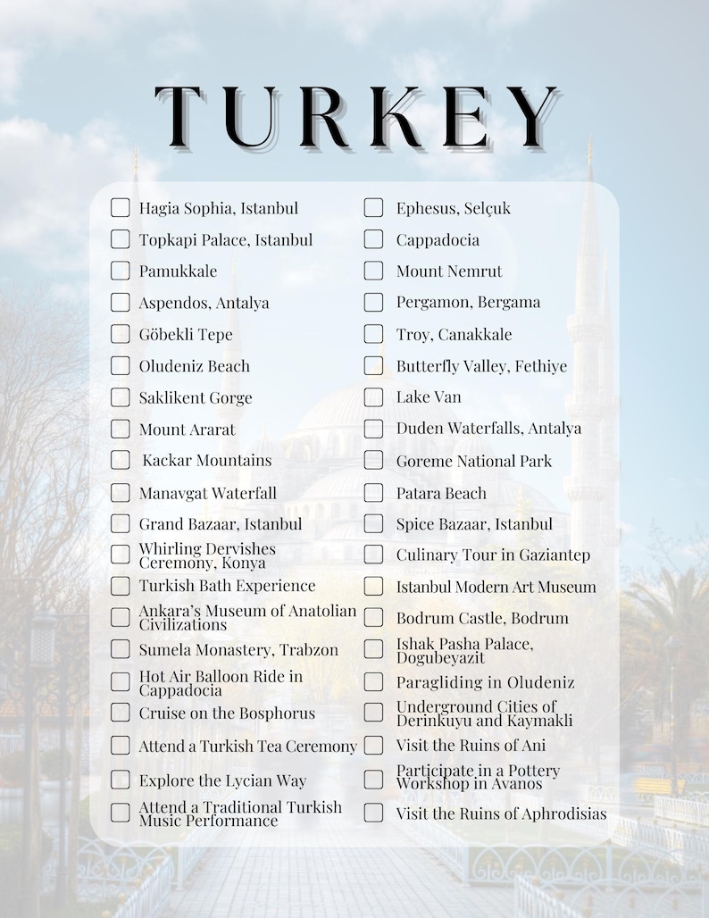 Turkey Bucket List of Must-see Sites - Turkey Travel Wishlist ...