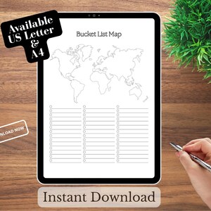 Travel Bucket List Map - Printable Wanderlust to Do List - Wanderlust ...