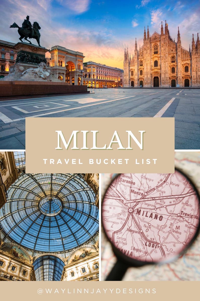 Milan Bucket List: Italy Travel Checklist (digital Download, PDF & PNG ...