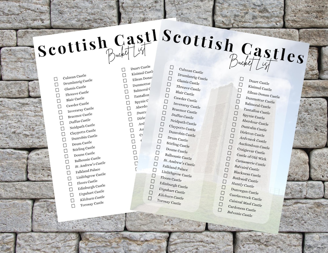 Scottish Castles Bucket List - Check List Digital Download Must See ...