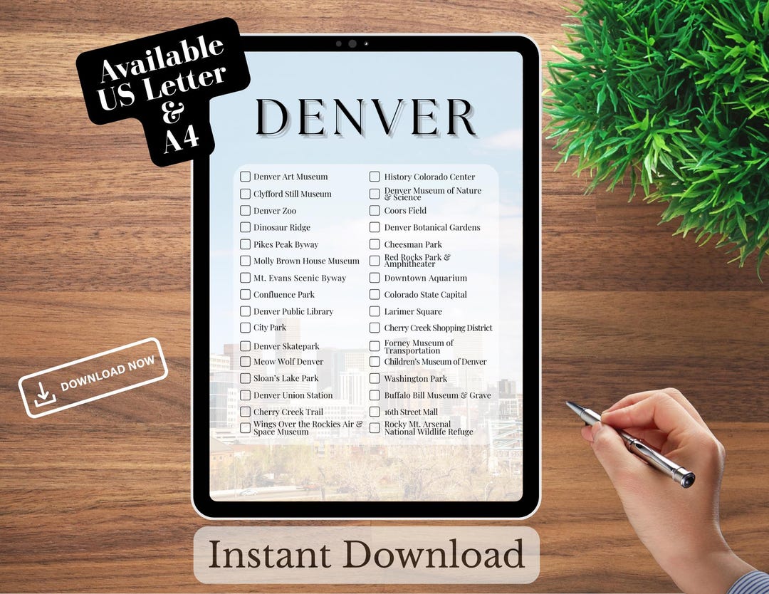 Denver Bucket List: Colorado Travel Checklist (digital Download, US ...