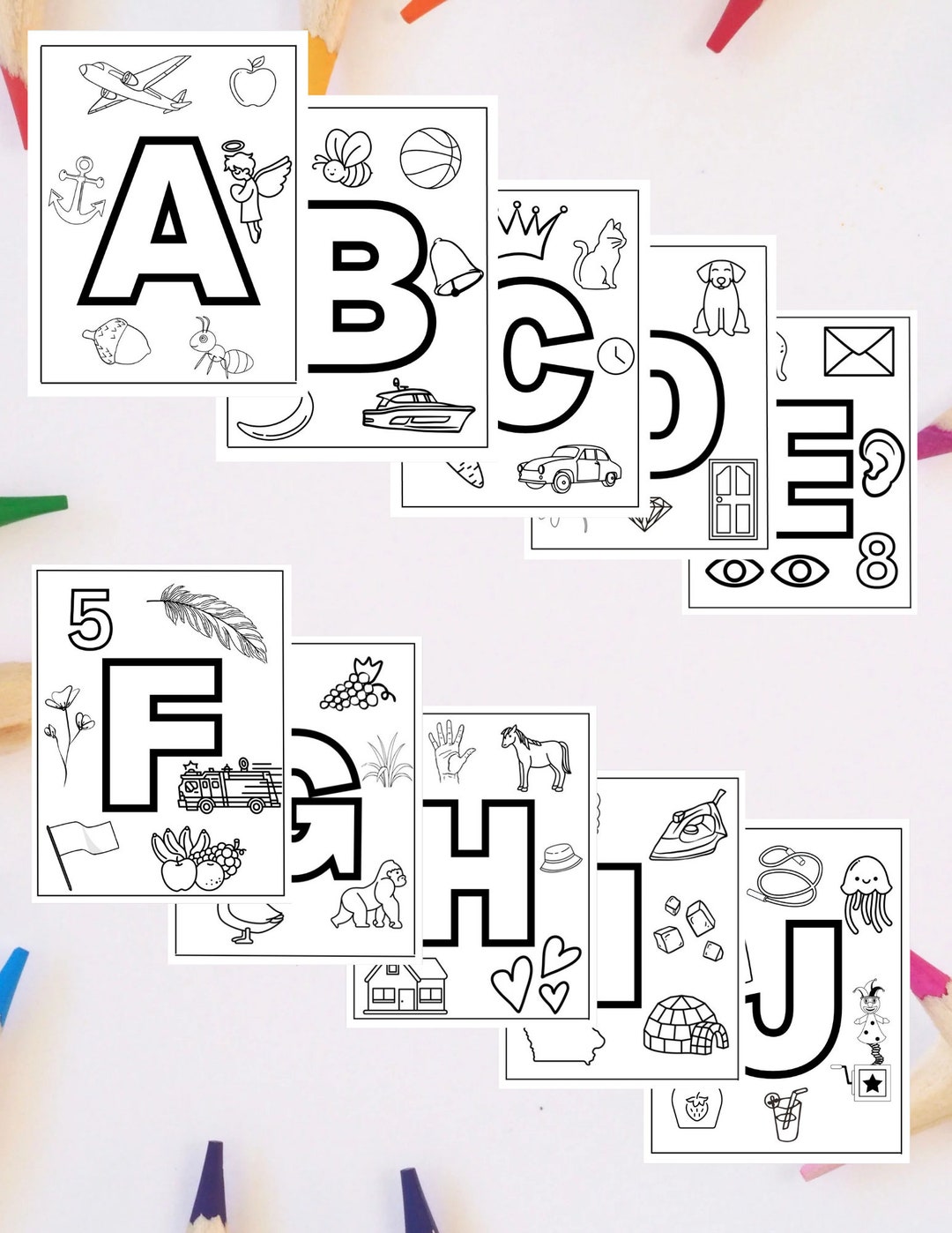 ABC Coloring Book: A to Z Printable Alphabet Activity (PDF) - Etsy