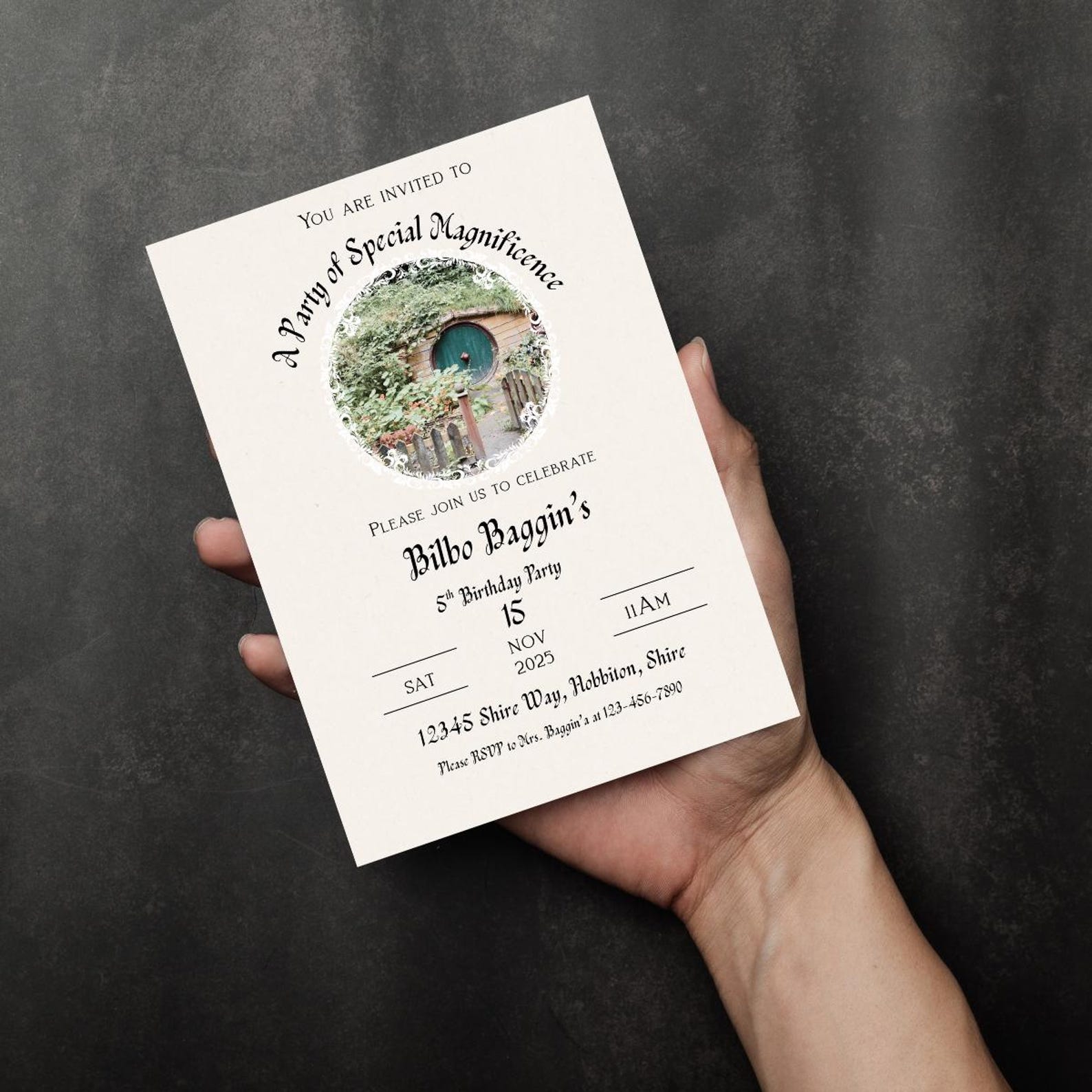 Editable Birthday Invitation - LOTR Little Hobbit Birthday Party Invite ...